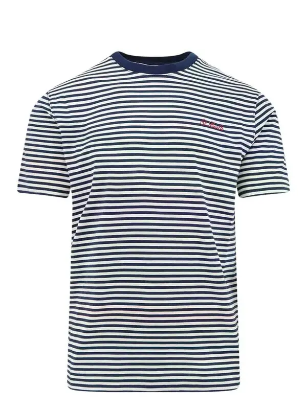 MC2 SAINT BARTH Portofino Striped Embroidered-logo T-shirt - Blue