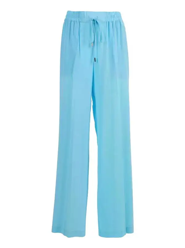 Ermanno Scervino Silk Drawstring Trousers - Blue