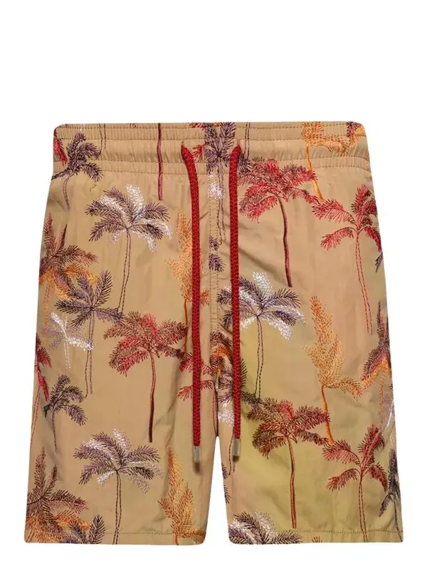Vilebrequin Palm Tree Print Swim Shorts - Neutrals