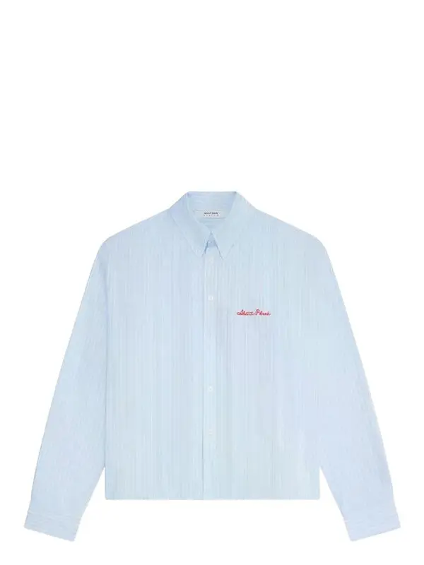 ABOUT:BLANK Striped Chest-pocket Shirt - Blue