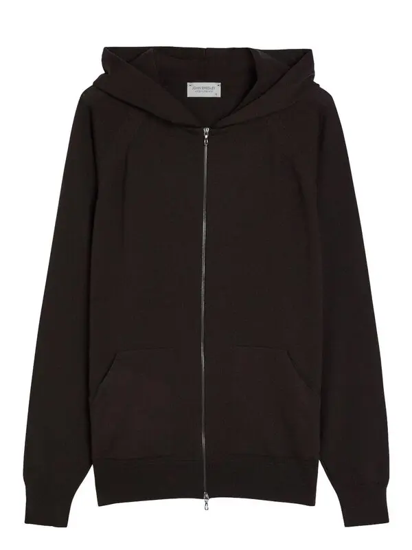 John Smedley Carty Hooded Merino Wool Jumper - Brown