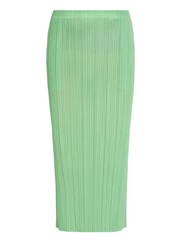 Issey Miyake Pleated Midi Skirt - Light Green