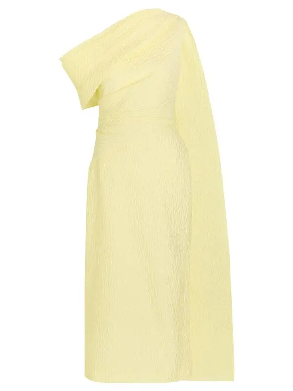 ROKSANDA Maite Cape-effect Cloqué Midi Dress - Yellow Lemon
