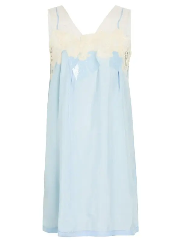MAISON MARGIELA Sellotape-effect Lace-trim Satin Mini Dress - No Colour