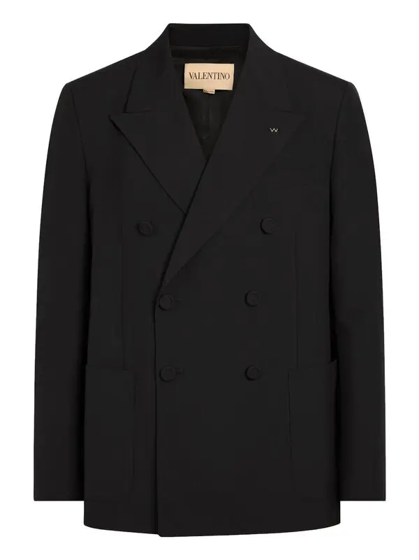 Valentino Garavani Double-breasted Wool Blazer - Black