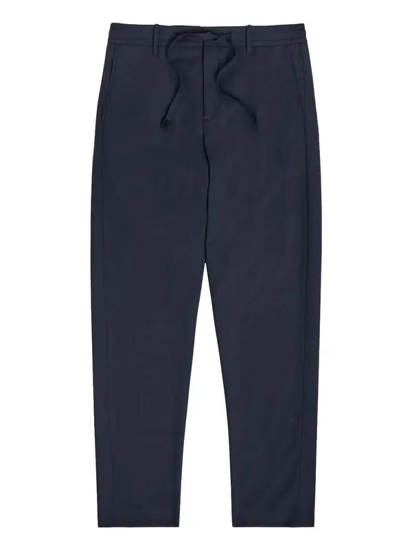 Canali Tapered-leg Wool Trousers - Navy