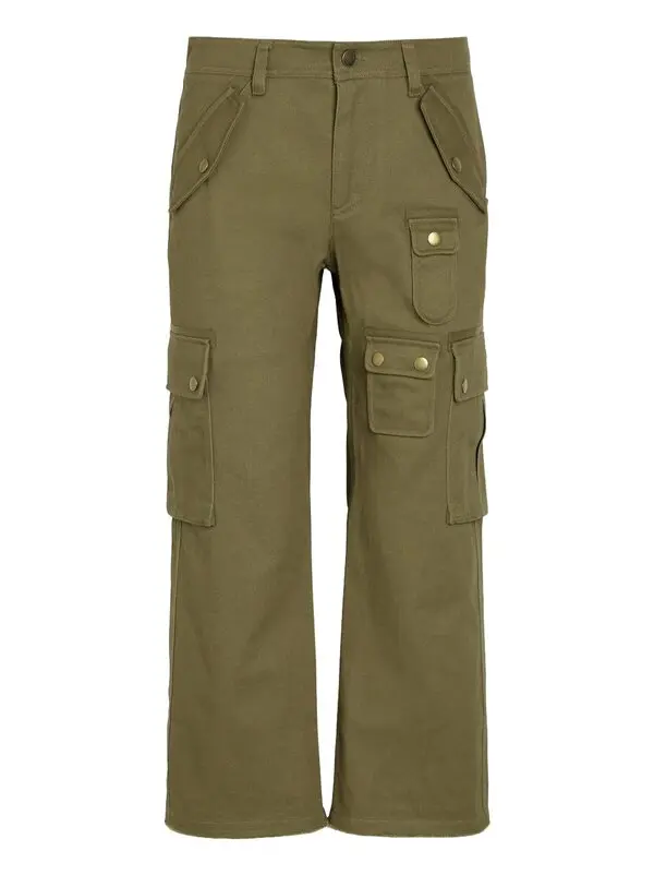 Isabel Marant Josine Twill Cropped Cargo Trousers - Khaki