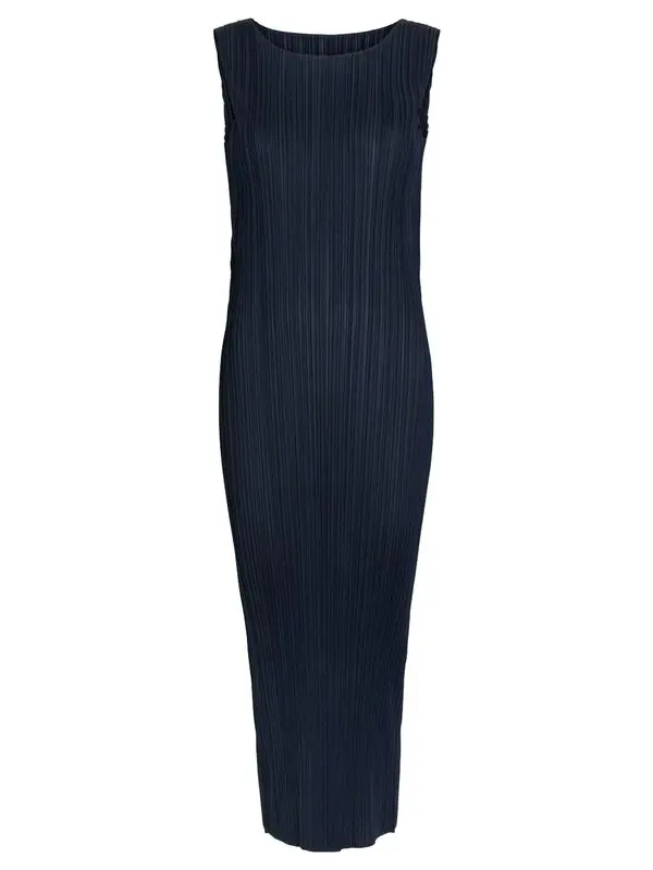 Issey Miyake Woven Midi Dress - Navy