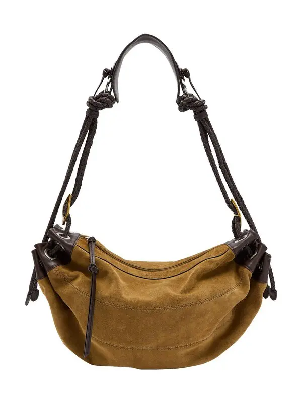 Isabel Marant Maia Medium Braided Suede Shoulder Bag - Taupe