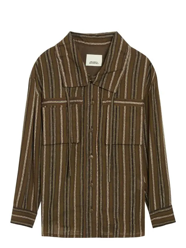Isabel Marant Chelis Striped Cotton-blend Shirt - Bronze