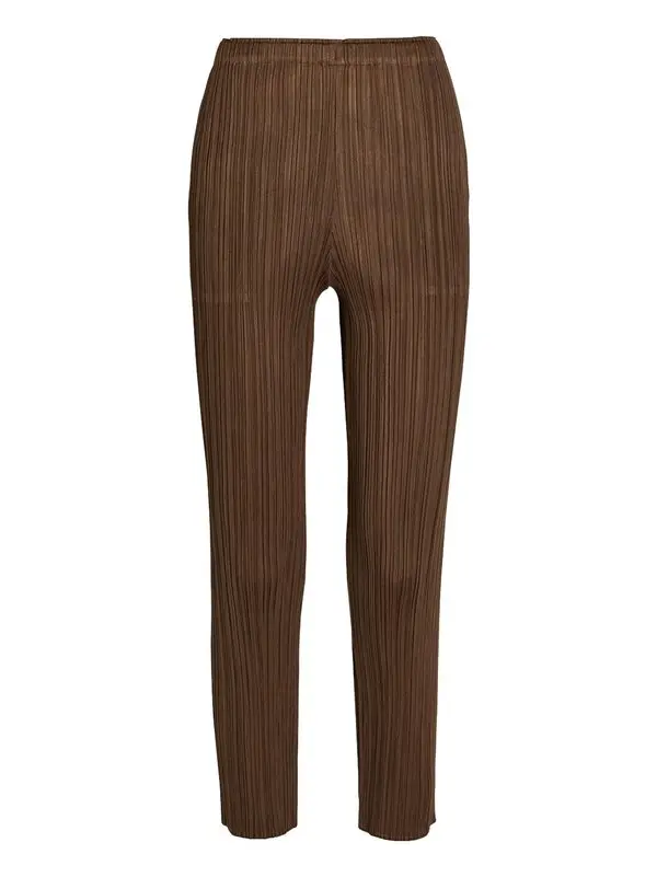 Issey Miyake Tapered Pleated Trousers - Brown