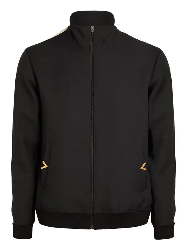Valentino Garavani Panelled Jersey-twill Track Jacket - Black And White