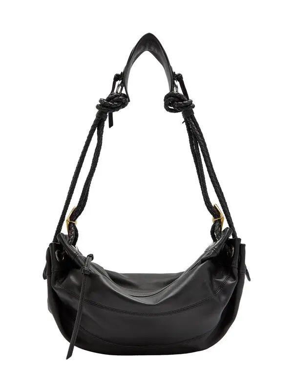 Isabel Marant Maia Medium Braided Leather Shoulder Bag - Black