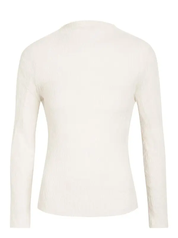 Issey Miyake Pleated Semi-sheer Chiffon Top - White
