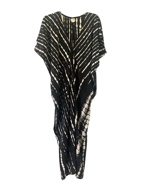 Pink Haley Madella Hand-dyed Kaftan Dress - Black