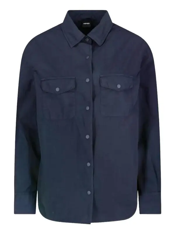 Aspesi Long-sleeve Shirt With Flap Pockets - Blue
