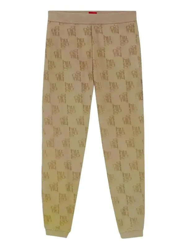 Hugo Logo Embossed Terry Track Pants - Neutrals