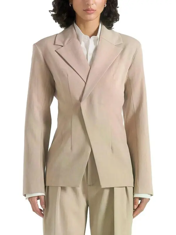 Manière De Voir Beatrice Long-sleeve Blazer - Neutrals