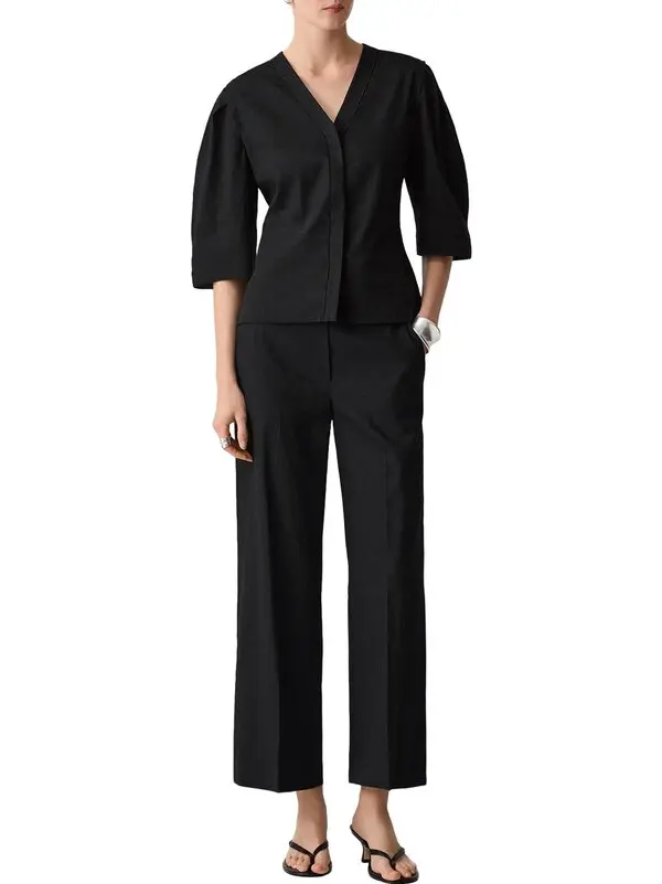 Theory Good Linen Classic Relaxed Trousers - Black