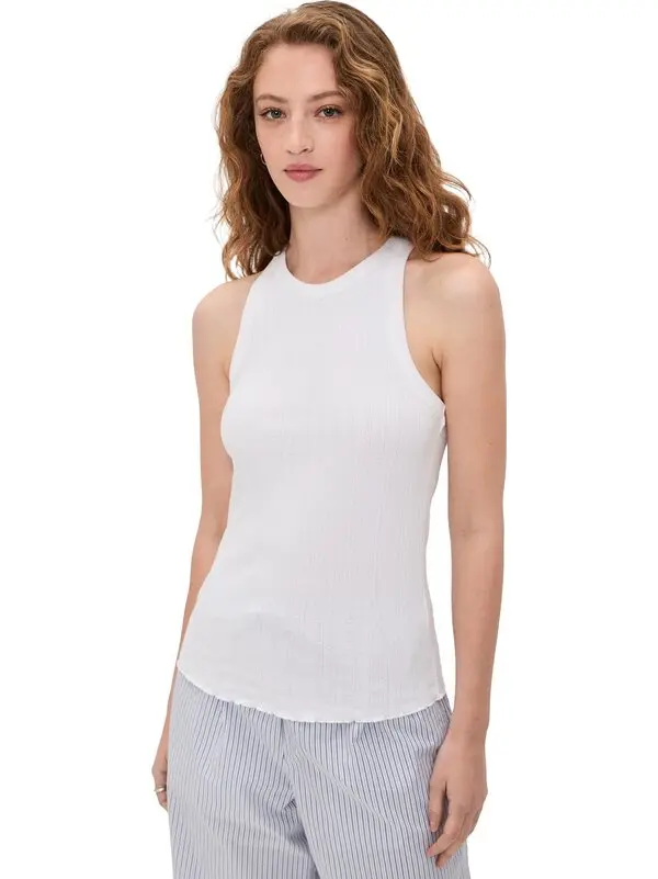 Faherty Brand Paradise Pointelle Tank - White