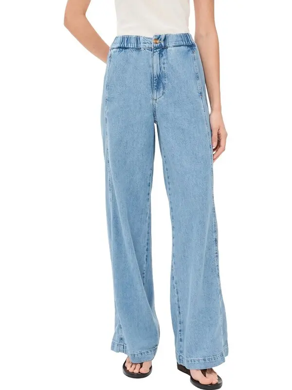 Paige Rumi Paneled Wide-leg Jeans - Revolution