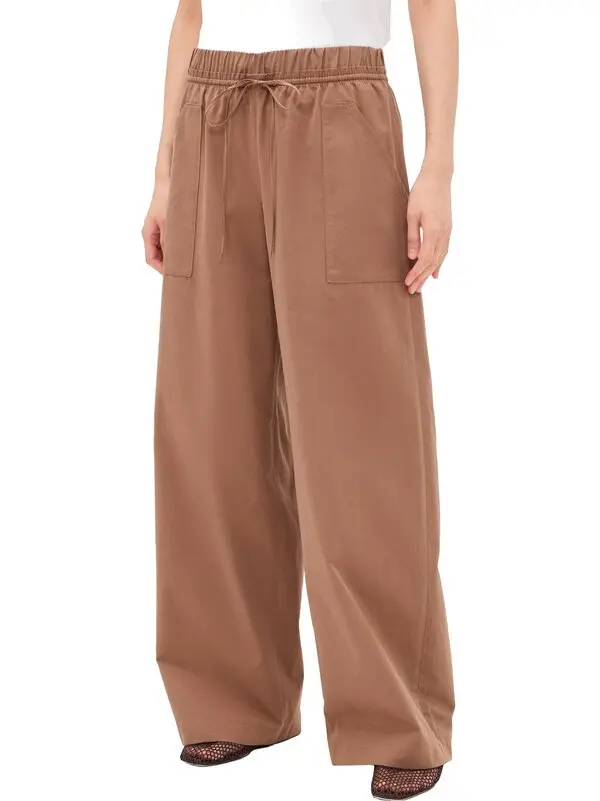 Vince Cotton Drawstring Pants - Almondine