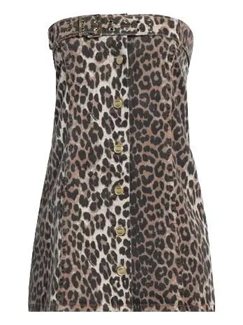 GANNI Leopard-print Belted Tube Top - Black
