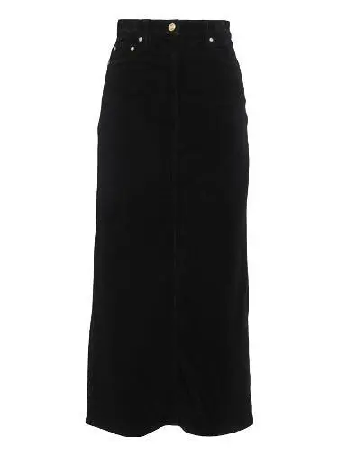 GANNI Maxi Skirt In Organic Cotton - Black