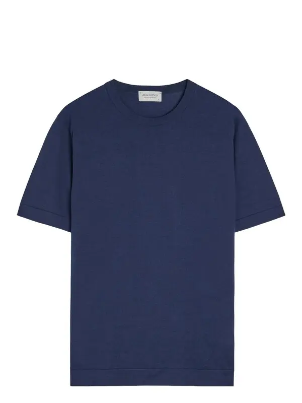 John Smedley Lorca Fine-knit Cotton T-shirt - Navy