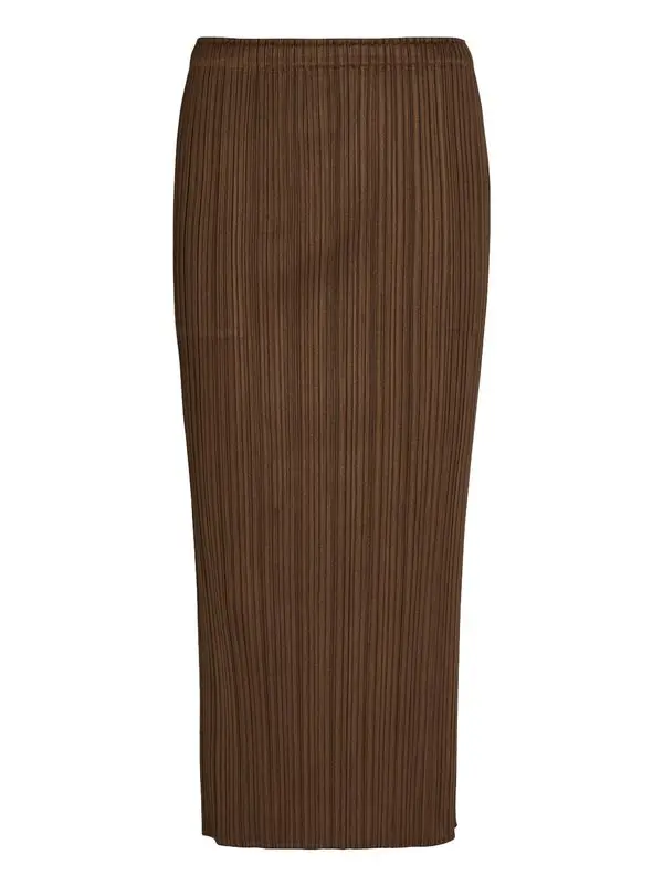 Issey Miyake Pleated Midi Skirt - Brown
