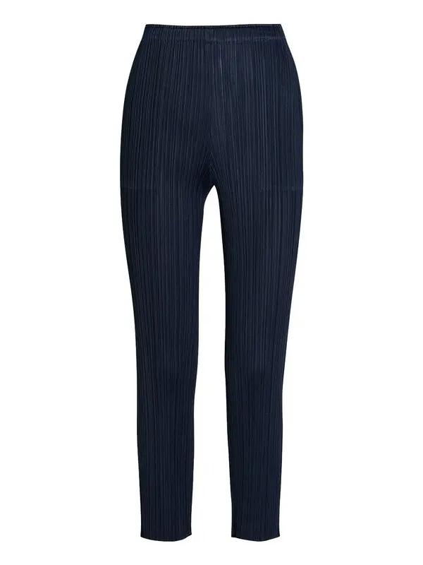 Issey Miyake Tapered-leg Woven Trousers - Navy