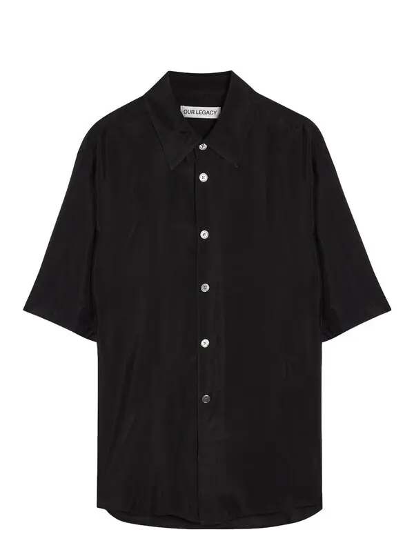 Our Legacy Beyond Brushed Satin Shirt - Black