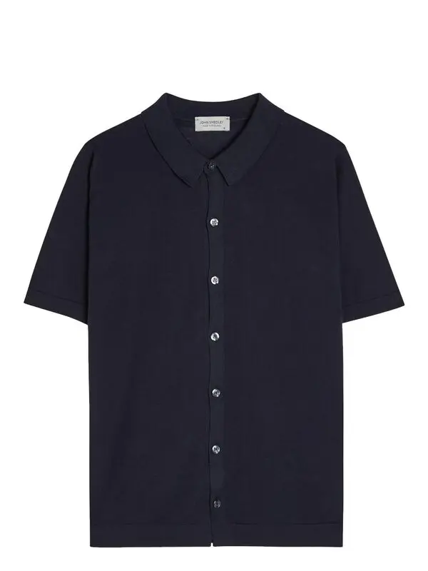 John Smedley Folke Fine-knit Cotton Shirt - Navy