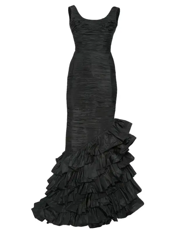 DUNESI Serafina Ruffled Gown - Black