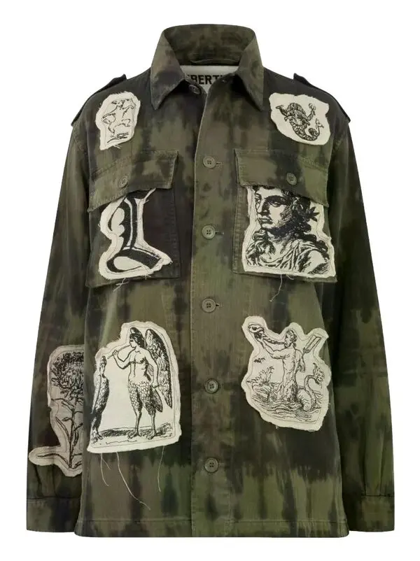 Libertine Patch-detail Military Jacket - Green