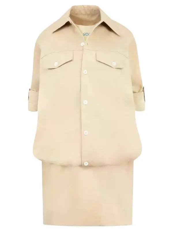 Loewe Layered Effect Button-up Dress - Neutrals