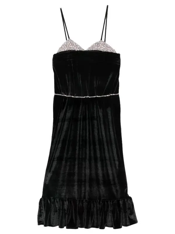 DUNESI Dunes Lolita Crystal-embellished Midi Dress - Black