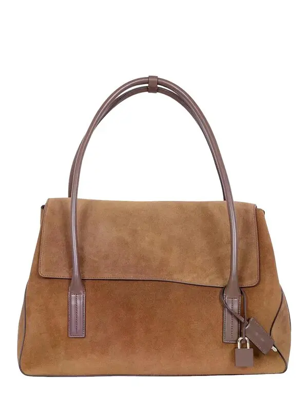 TOM FORD Medium Eclipse Leather Tote Bag - Brown