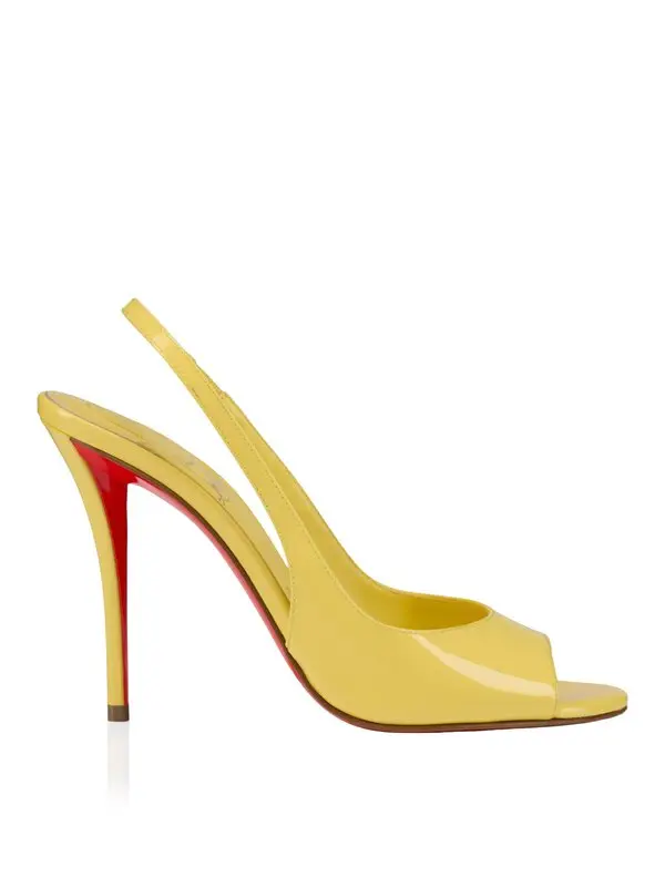 CHRISTIAN LOUBOUTIN Sofia Z Patent Leather Slingback Sandals - Yellow