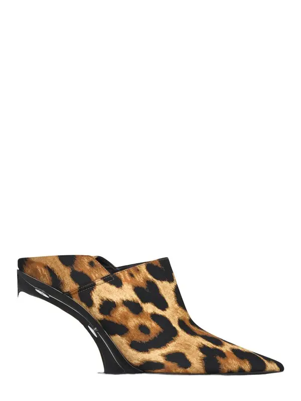 Alaïa Ocelot Print Wedge Mules - Blue