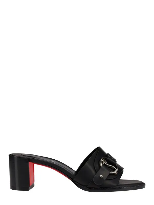CHRISTIAN LOUBOUTIN Her In Roma Leather Heeled Mules 55 - Black