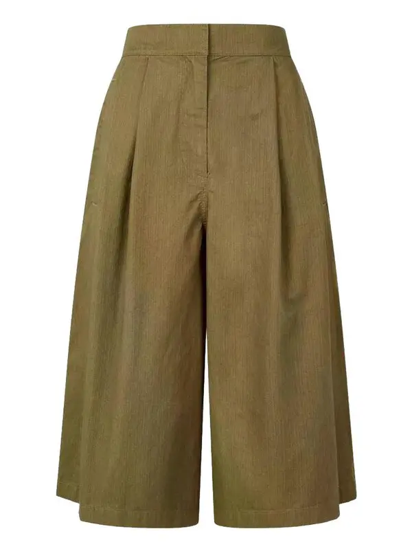 STUDIO TOMBOY Pleated Wide Leg Trousers - Green