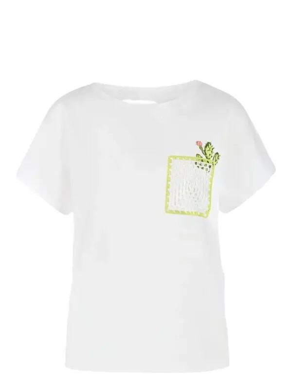 MARCCAIN Embroidered Cactus T-shirt - White