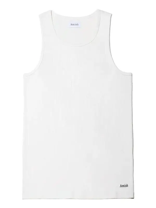 AMISH SUPPLIES Logo-print Tank Top - Neutrals