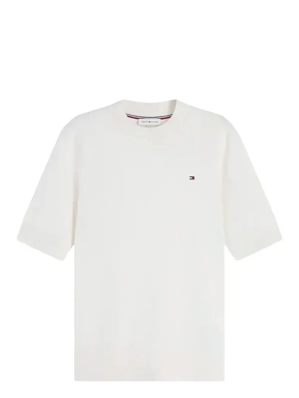 Tommy Hilfiger Embroidered Crew Neck Sweater - White