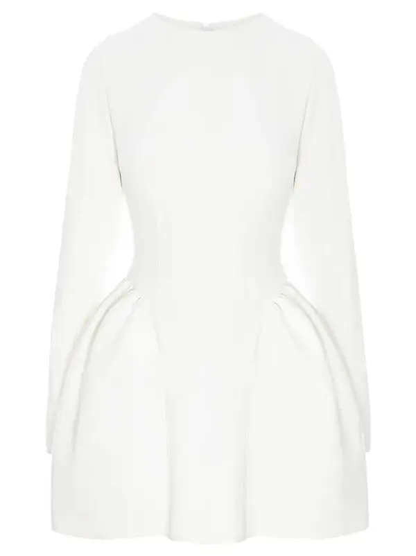 HAMZA Lilly Gathered-waist Dress - White