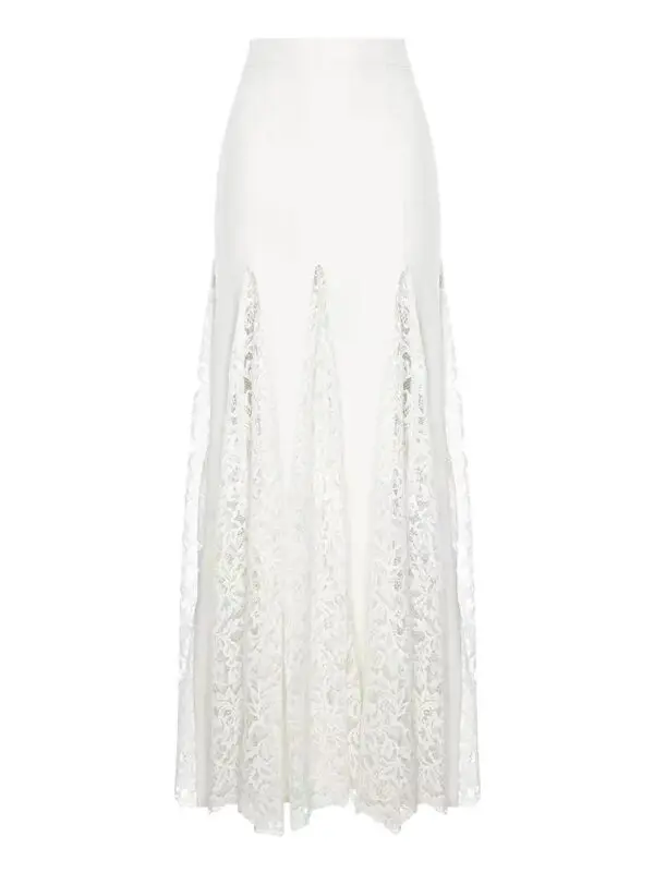 HAMZA Snowflake V2 Lace-insert Maxi Skirt - White