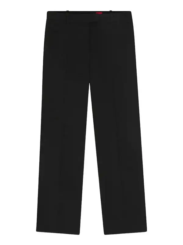 Hugo Pressed-crease Straight-leg Trousers - Black