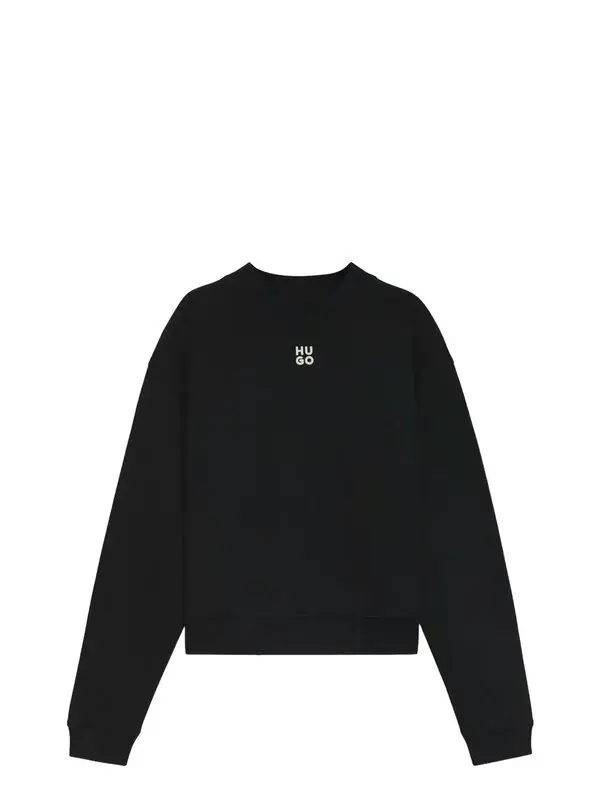 Hugo Logo-embroidered High Neck Sweatshirt - Black