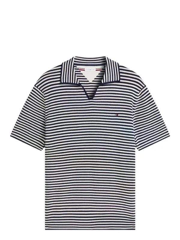 Tommy Hilfiger Horizontal-stripe Logo-detail T-shirt - Blue